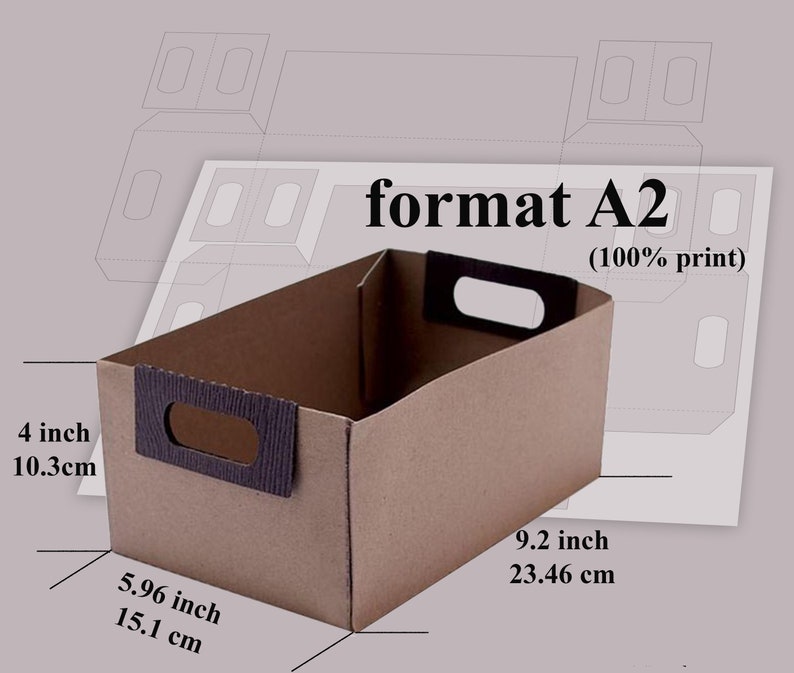 Box Template Printable Box Digital Box Paper Box DIY Letter A4 A3 A2 ...