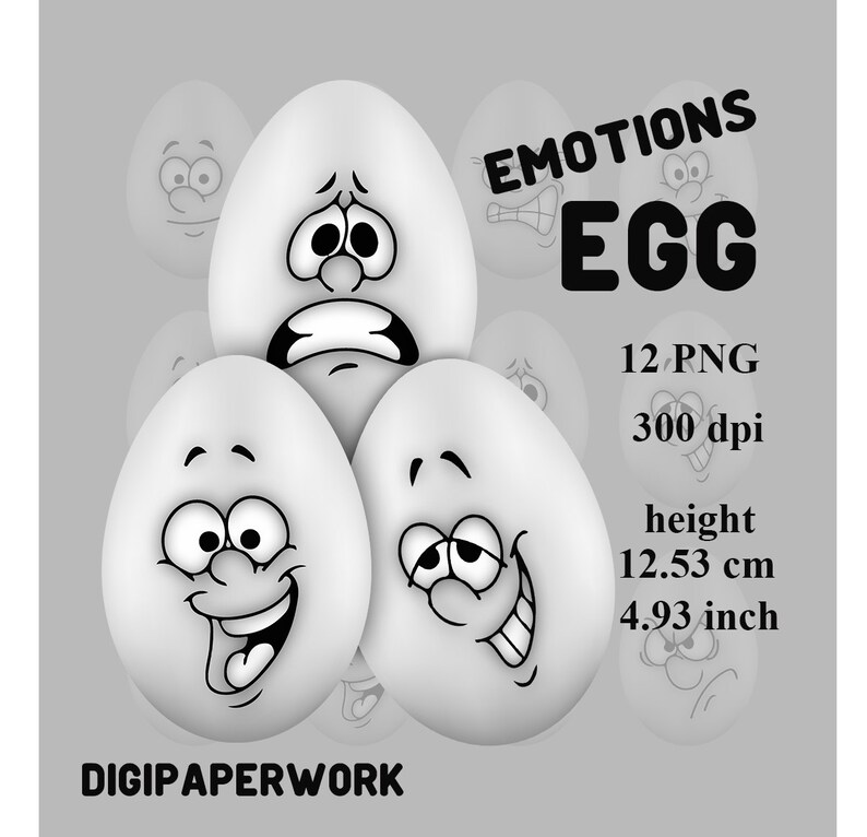 Egg Clipart Emotions Egg Easter Clip Art Digital Scrapbooking Elements ...