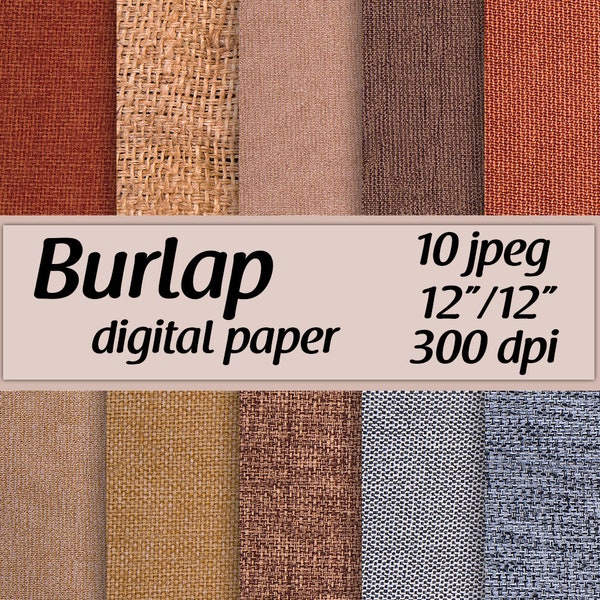 Burlap Digital Paper - Etsy