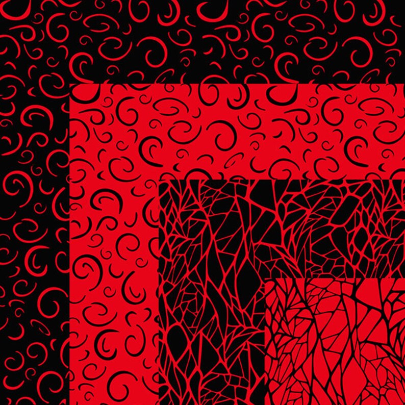 Red and Black Digital Paper Fluorescent Red Color Background - Etsy