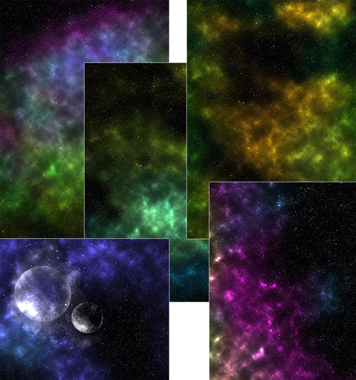 Nebula Digital Paper Galaxy Instant Download Starry Night - Etsy