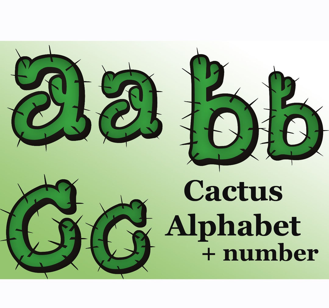 Cactus Alphabet Clipart Plant Digital Alphabet Cactus Monogram ...