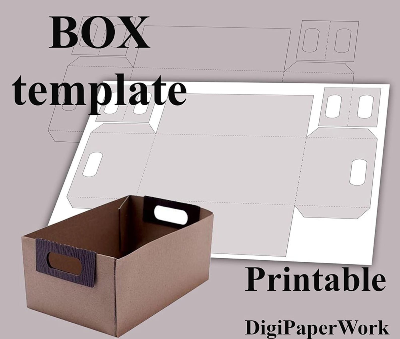 Box Template Printable Box Digital Box Paper Box DIY Letter A4 A3 A2 ...