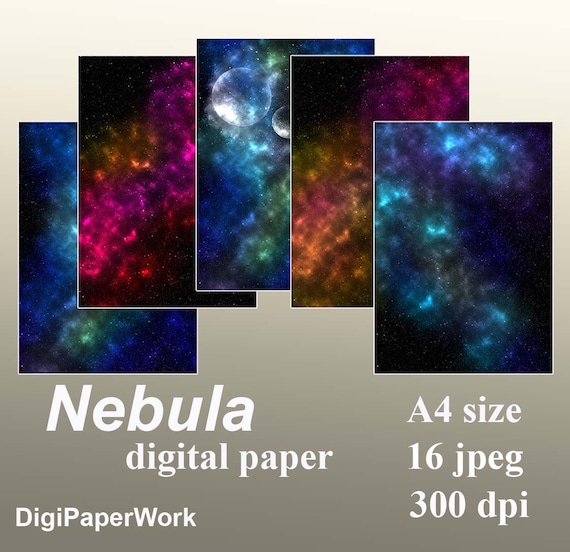 Nebula Digital Paper Galaxy Instant Download Starry Night | Etsy