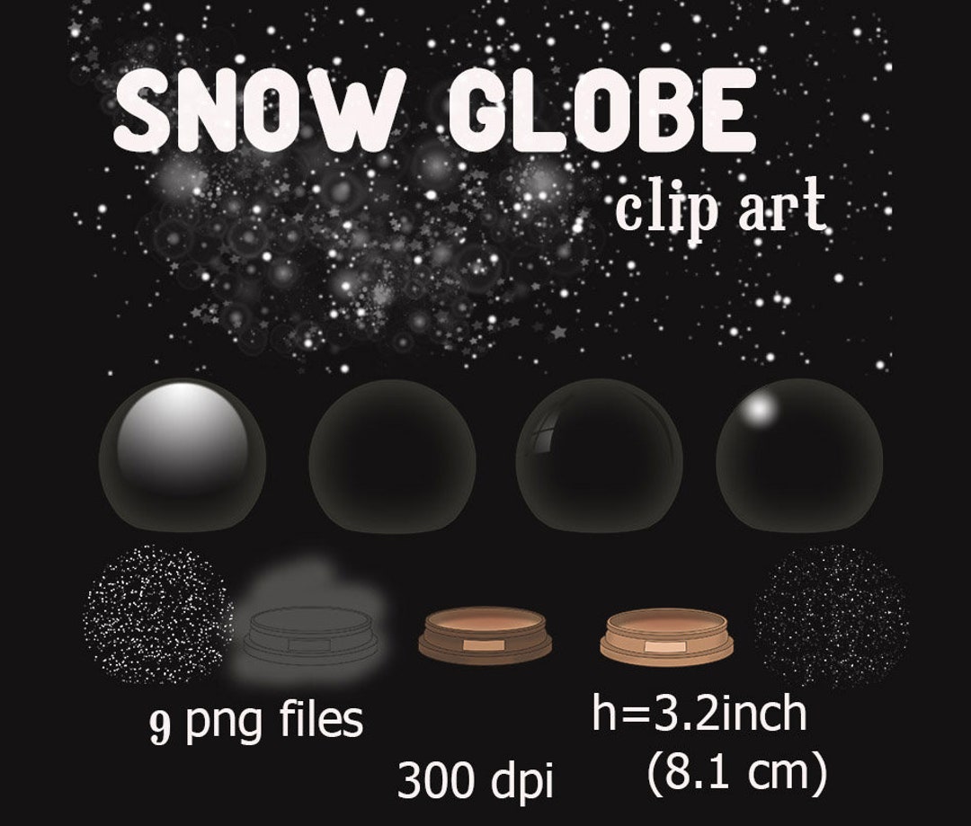 Snow Globe Clipart Digital Christmas Snow Globes Clipart Scrapbooking ...