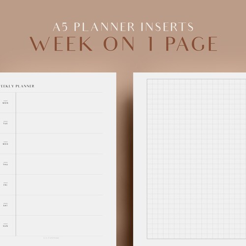 A5 Vertical Weekly Planner Printable Planner Inserts Week on | Etsy
