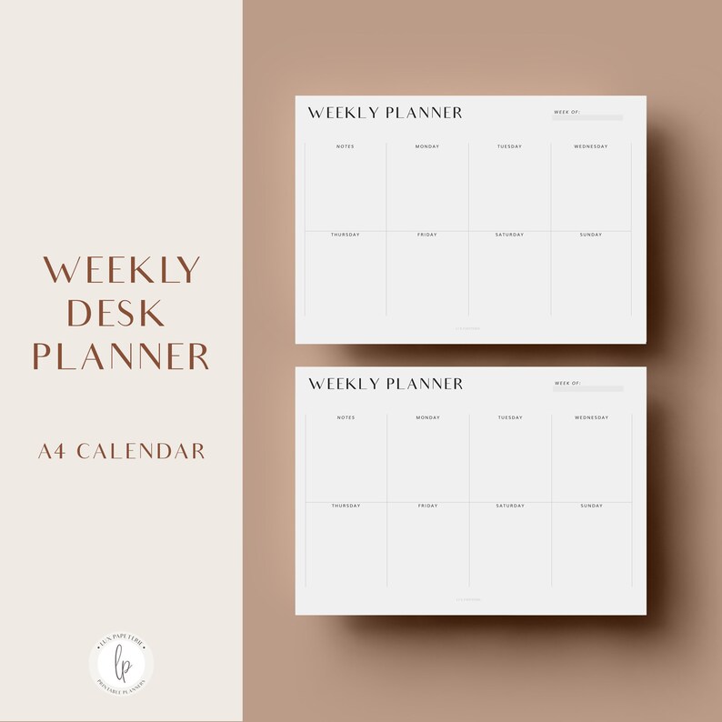 A4 Weekly Planner Printable Planner Weekly Desk Pad Office | Etsy
