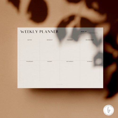 Minimalist Weekly Planner L To-do List Weekly Calendar | Etsy