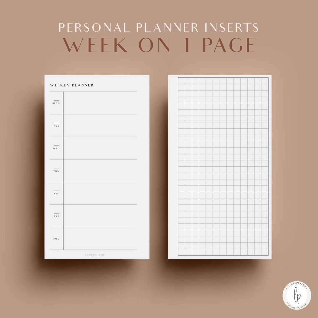Weekly Planner, Personal Planner Inserts, Printable Planner Inserts ...