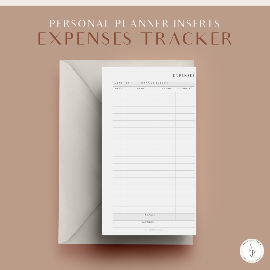 Expenses Tracker, Printable Personal Planner Inserts, Expenses Tracker ...