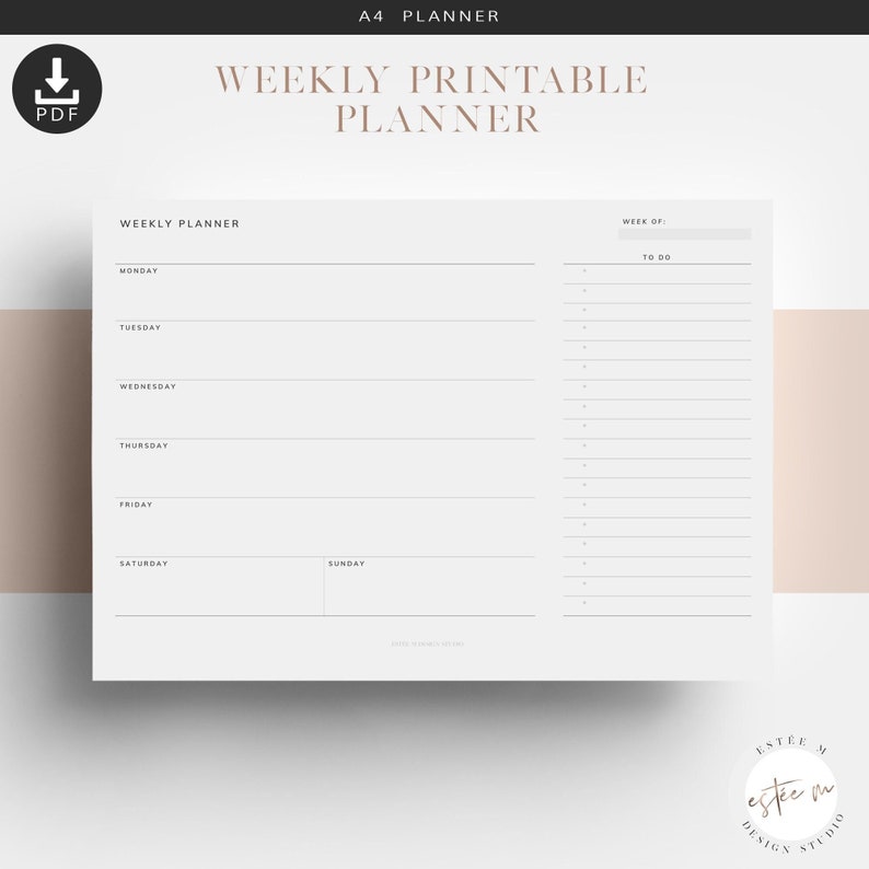 Weekly Desk Planner Weekly Printable Planner Office Weekly - Etsy
