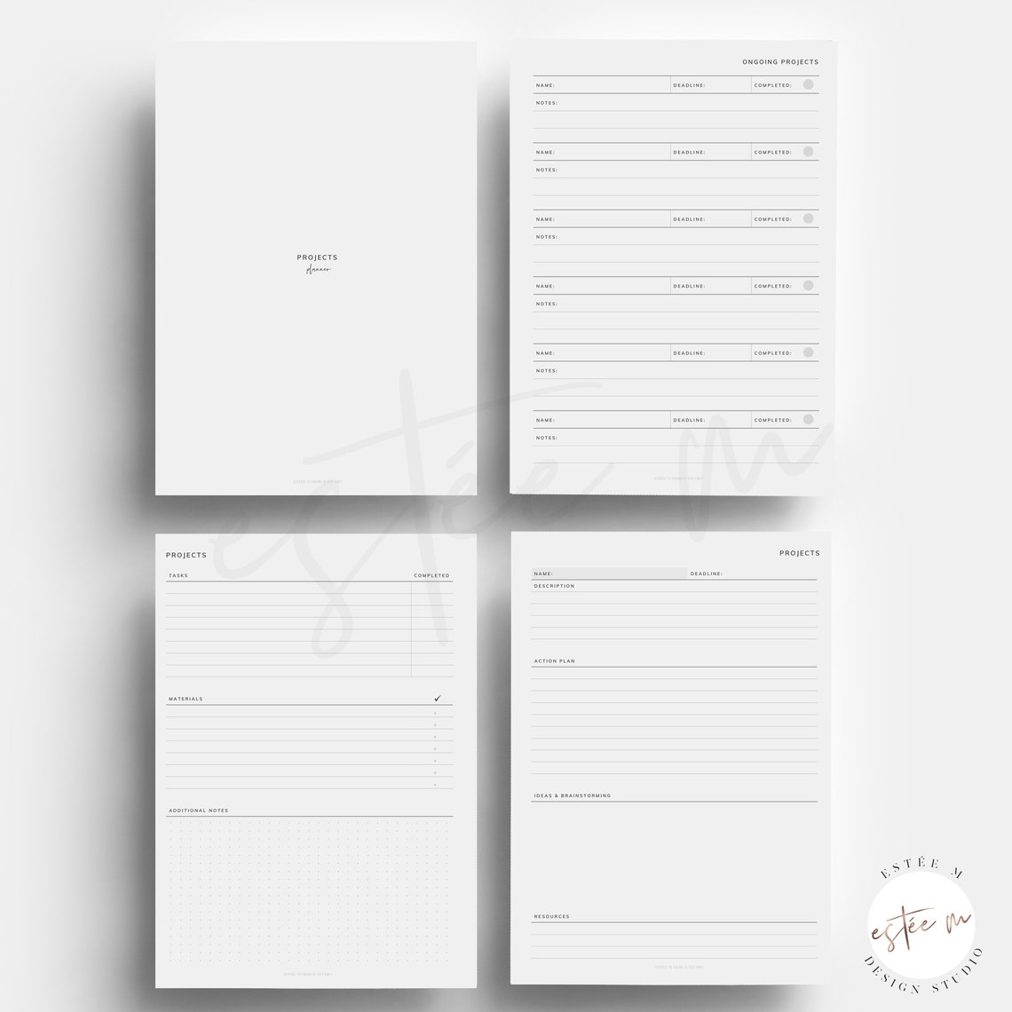 A5 Project Planner, Printable Planner Inserts, Project Tracker ...