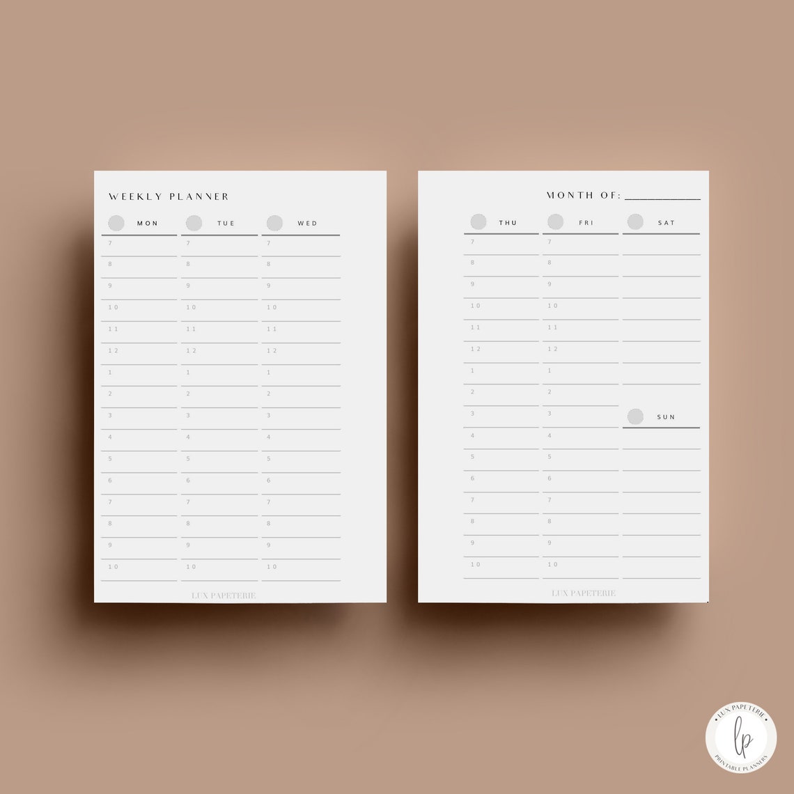 Vertical Weekly Planner Pocket Printable Planner Inserts | Etsy