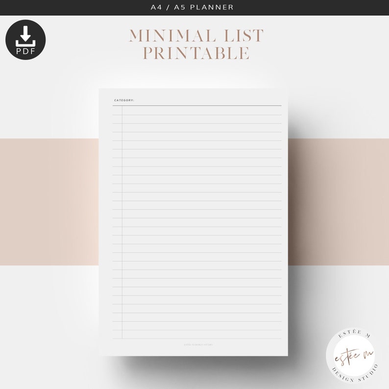 Checklist, Printable A5 A4 Planner Inserts, Printable List, to Do ...