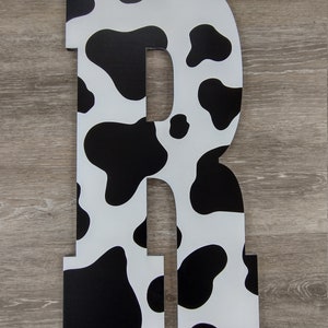19" Cow Print Hanging Wood Letter, Cow Decor, Farm Décor, Farmhouse ...