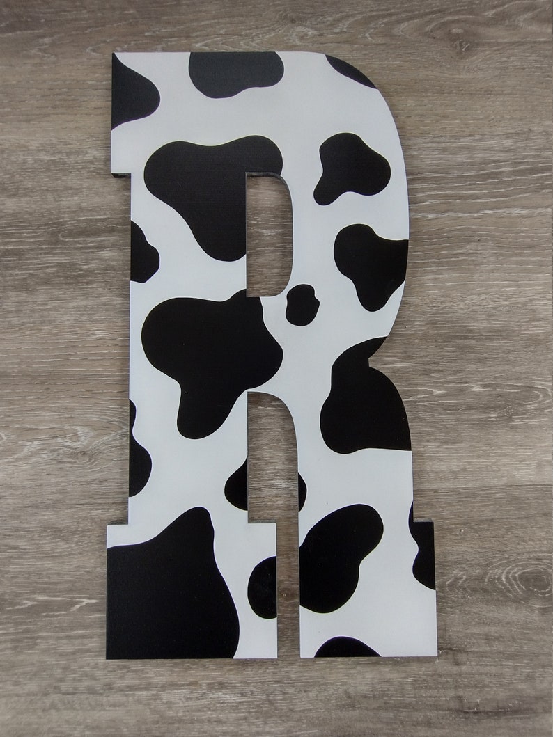 19 Cow Print Hanging Wood Letter Cow Decor Farm Décor - Etsy