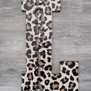 Personalized Leopard Print Letter, Leopard Wall Art, Leopard Letter ...