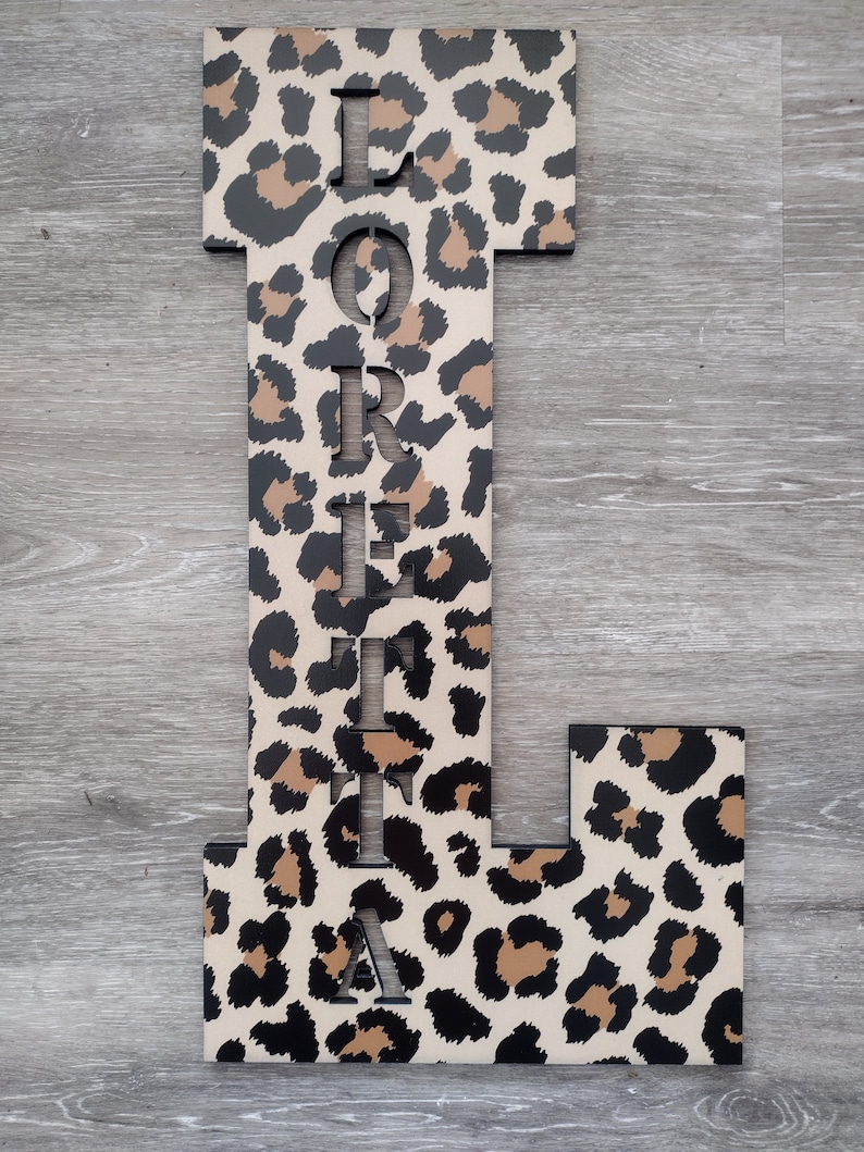 Personalized Leopard Print Letter Leopard Wall Art Leopard - Etsy