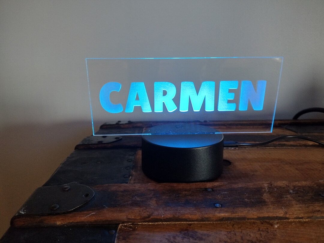 Personalized Lighted Acrylic Sign With Lighted Base Customized to Your ...