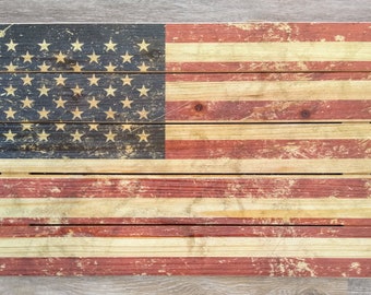 Rustic Flag Wall Art - Etsy