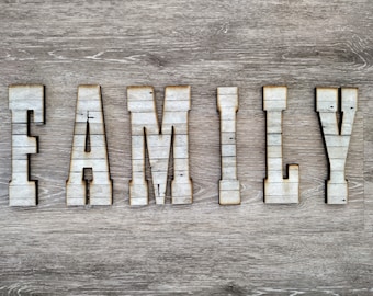 Wooden Sign That Says Family, Real Wood Family Word Sign, Large Family ...