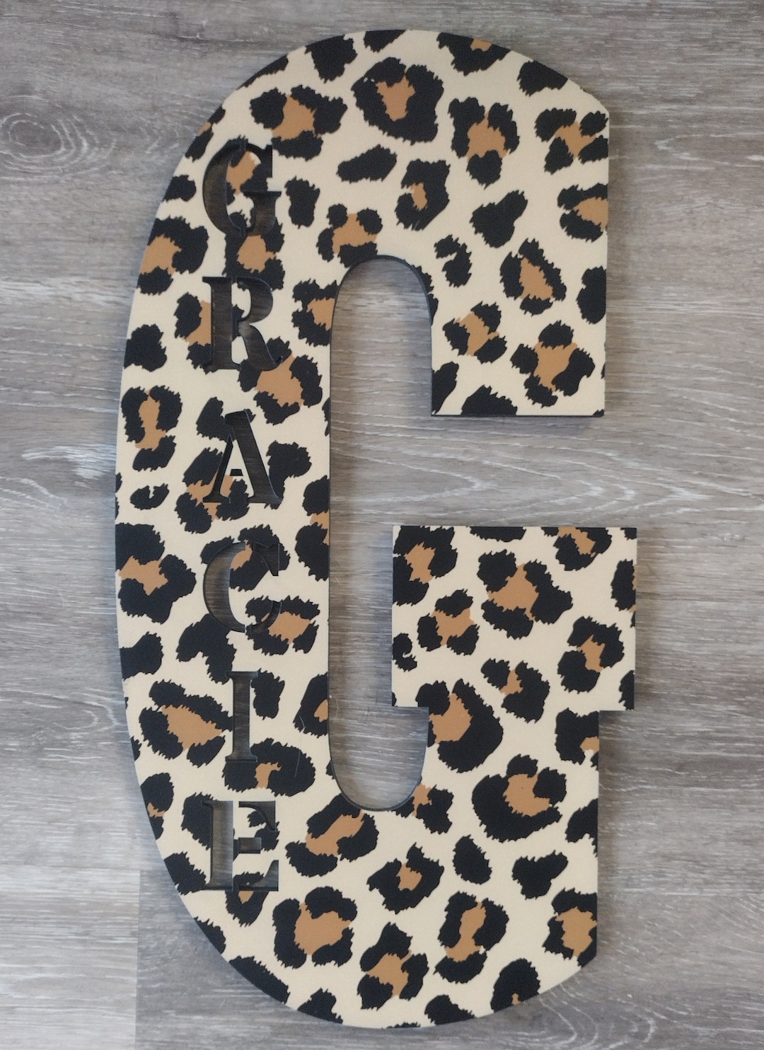 Personalized Leopard Print Letter, Leopard Wall Art, Leopard Letter ...