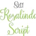 5 Size Rosalinda Script Font Embroidery Designs, BX Fonts Machine ...