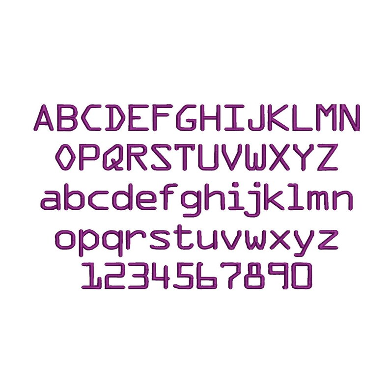 4 Size Microscan Font Embroidery Designs BX Fonts Machine - Etsy
