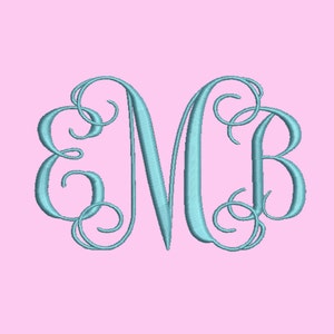 4size Interlocking Monogram 3 Letters Monogram Font BX Fonts Embroidery ...