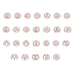 11 Size Initial Monogram 3 Letters Monogram Font BX Fonts Embroidery ...