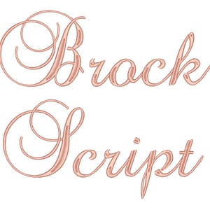 3 Size Jumbo Brock Script Embroidery Font, BX Fonts Machine Embroidery ...