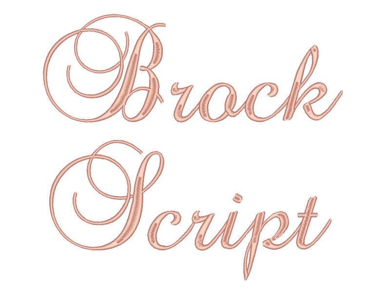3 Size Jumbo Brock Script Embroidery Font BX Fonts Machine | Etsy
