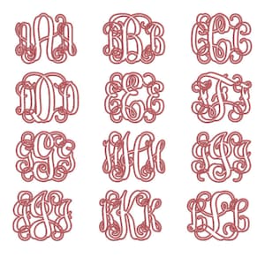 7 Size Interlocking Monogram Applique 3 Letters Monogram Font BX Fonts ...