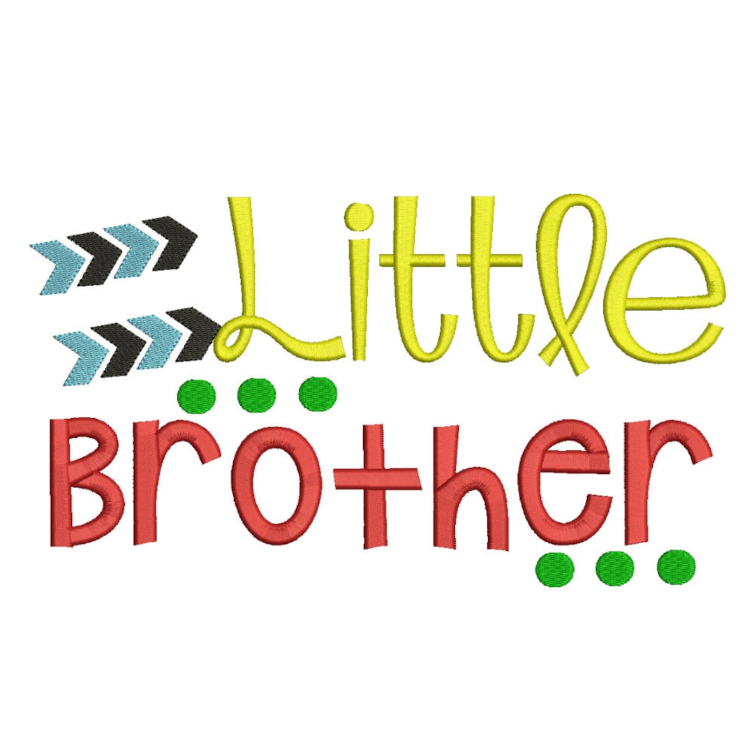 2 Size Little Brother Embroidery Designs, Machine Embroidery Design 4x4 ...