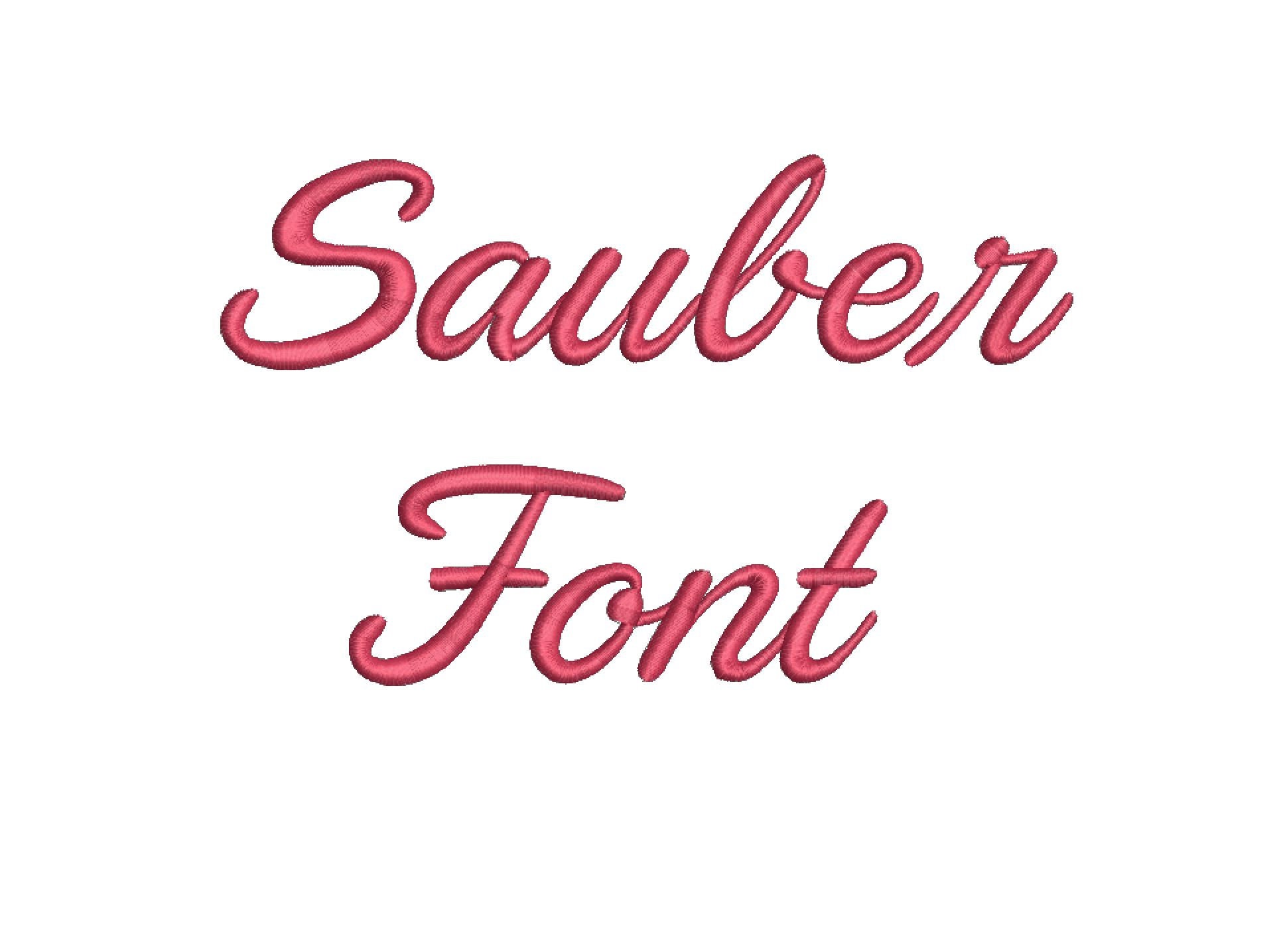 4 Size Sauber Font Embroidery Designs BX Fonts Machine - Etsy