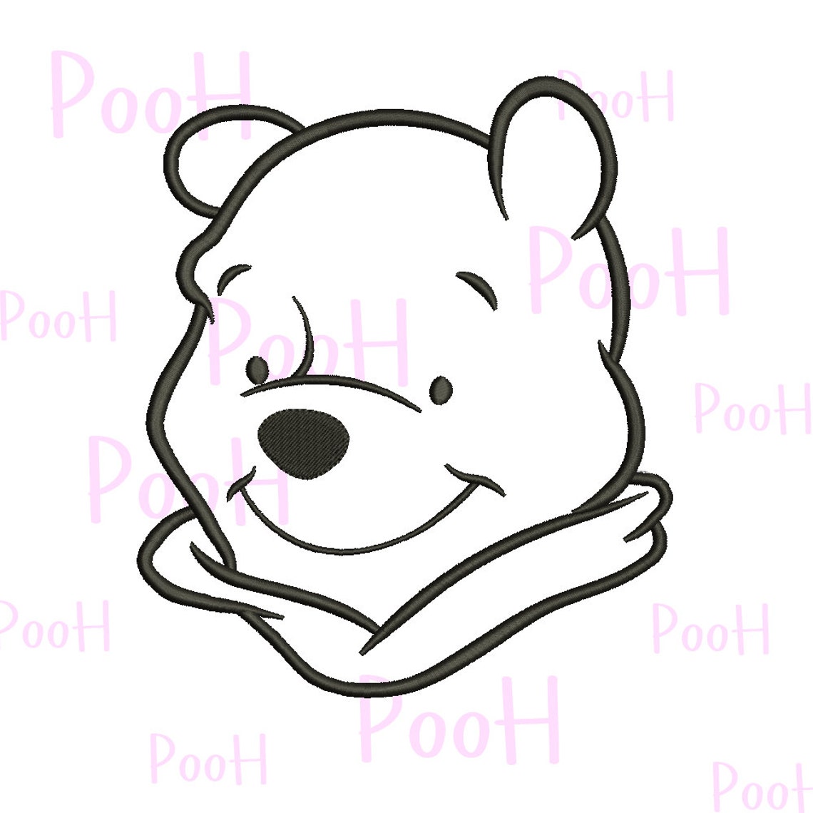 7 Size Pooh Applique Embroidery Designs Machine Embroidery - Etsy