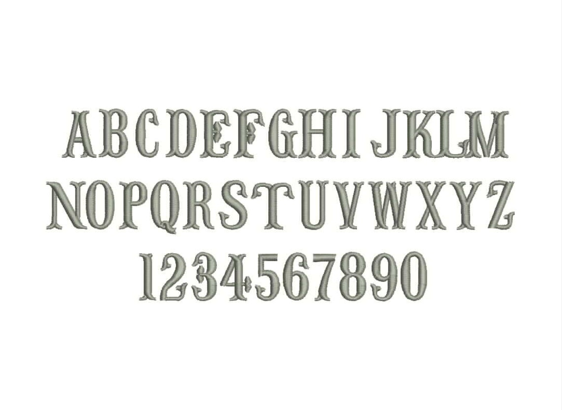 3 Size Fish Tail Embroidery Font Embroidery Designs BX Fonts | Etsy