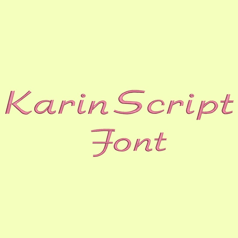 4 Size Karin Scirpt Font Embroidery Designs BX Fonts Machine - Etsy