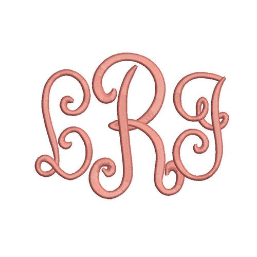 5 Size Carson Monogram 3 Letters Embroidery Font BX Fonts - Etsy
