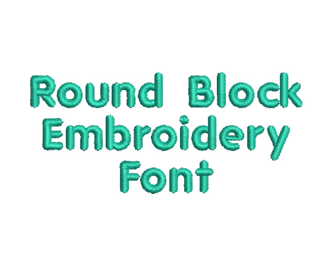 3 Size Round Block Font Embroidery Designs, BX Fonts Machine Embroidery ...