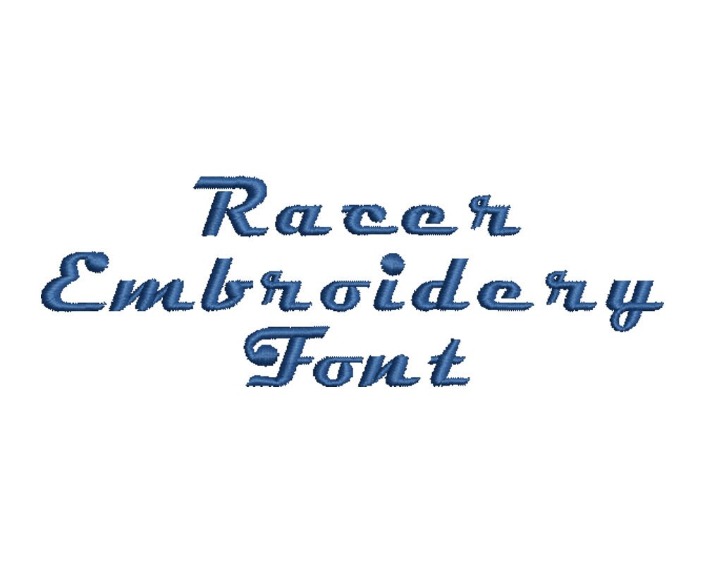 3 Size Racer Font Embroidery Designs, BX Fonts Machine Embroidery ...