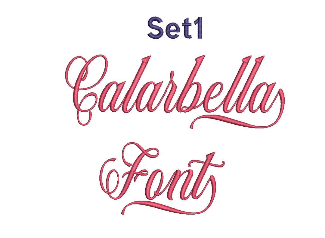 5 Size Calarbella Set1 Embroidery Fonts, Embroidery Designs ,BX Fonts ...