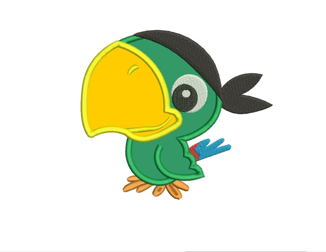 7 Size Parrot Applique Designs Embroidery Designs,kid Embroidery ...