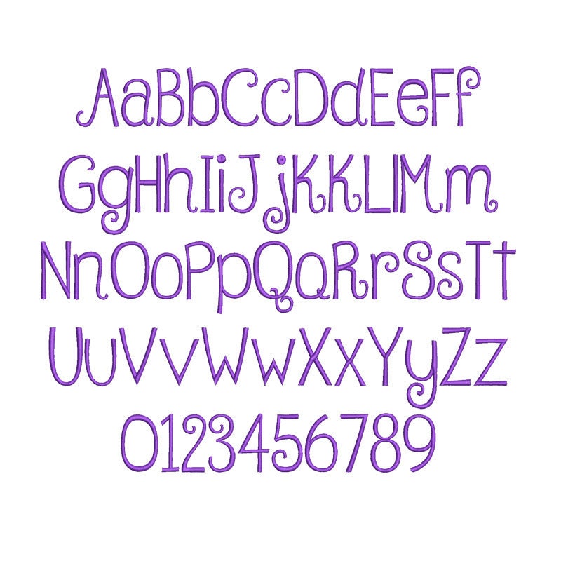 7 Size Betty Embroidery Fonts Embroidery Designs BX fonts | Etsy