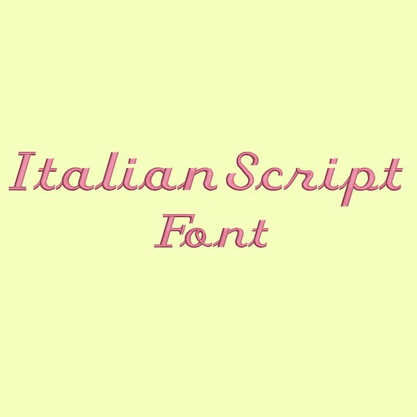 Italic Embroidery Font - Etsy