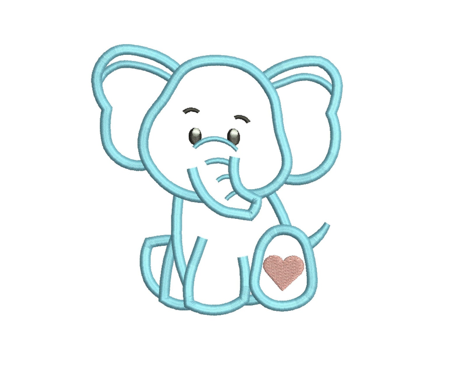 5 Size Elephant Applique Designs Embroidery Designskid - Etsy