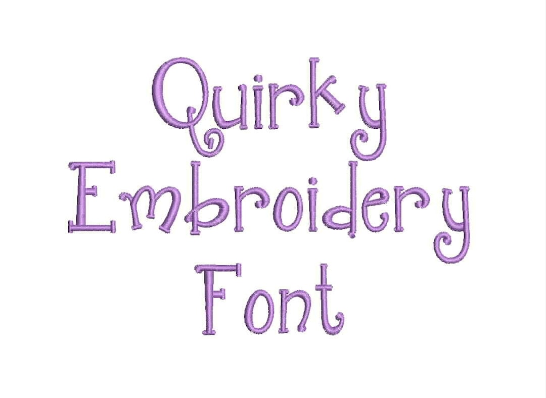 3 Size Quirky Embroidery Font Embroidery Designs, BX Fonts Machine ...
