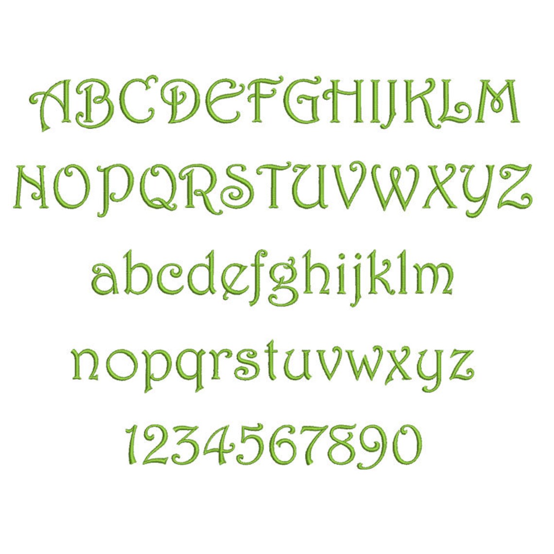 5 Size Harrington Embroidery Font Embroidery Designs, PES Fonts Machine ...