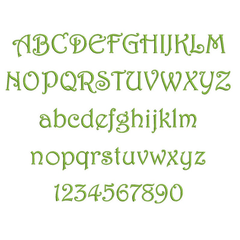 5 Size Harrington Embroidery Font Embroidery Designs, PES Fonts Machine ...