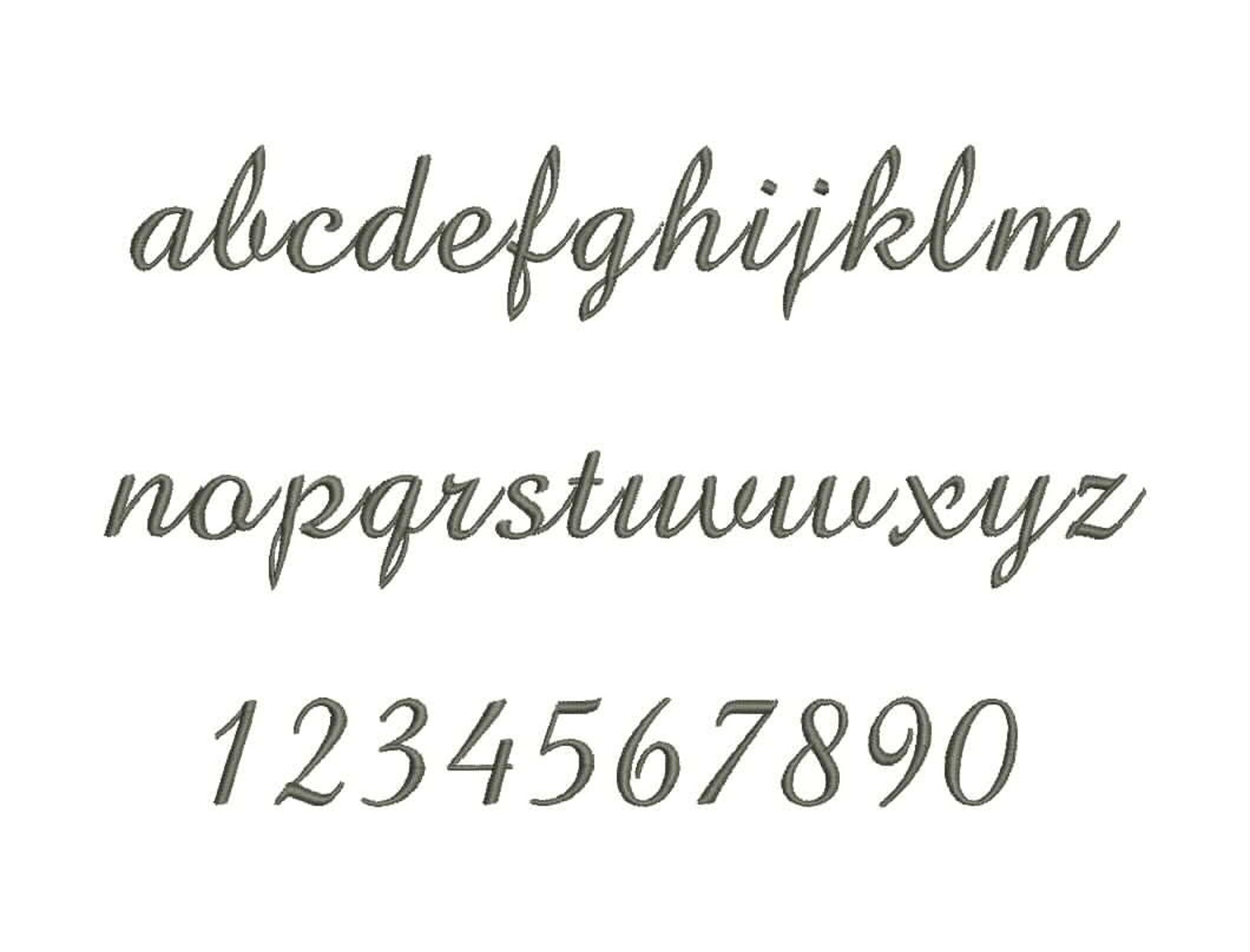 3 Size Brock Script Embroidery Font BX Fonts Machine | Etsy